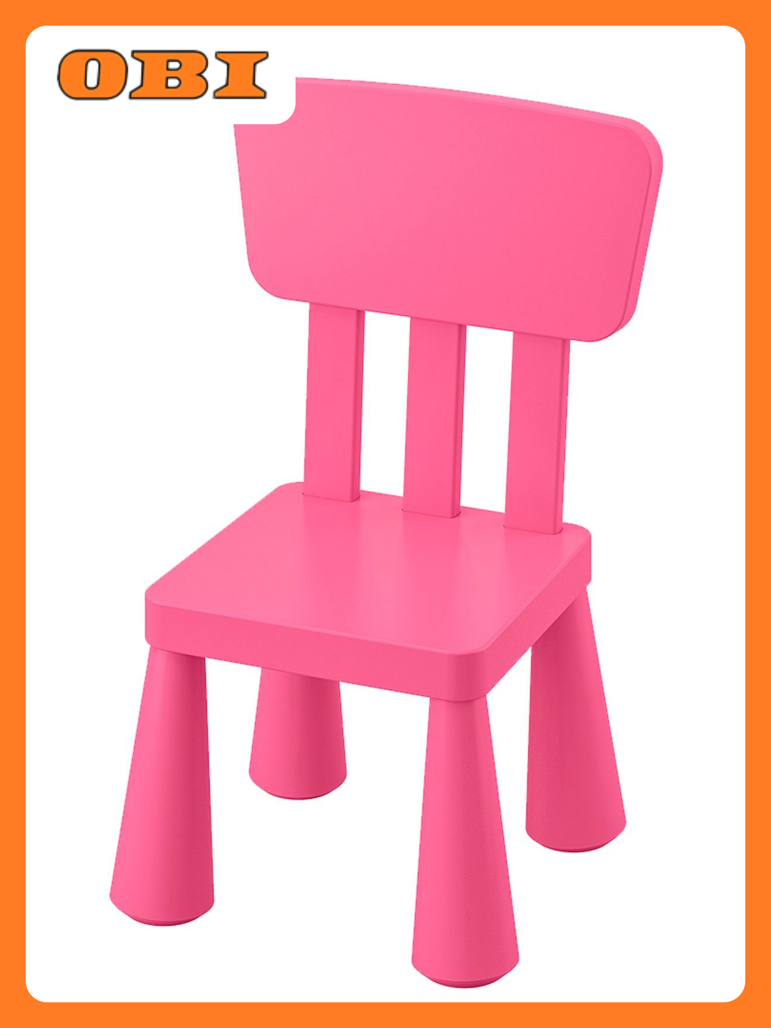 Детский стул икеа "маммут", пластик, розовый, легкий, устойчивый, 45 см x 39 см x 12 см