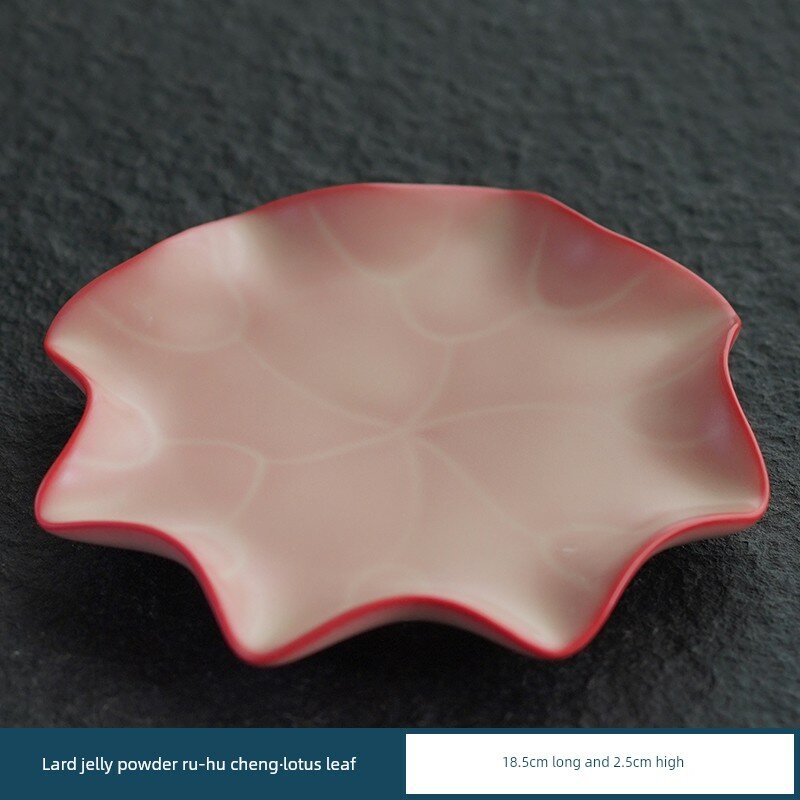 Чайный сервиз из трех предметов с розовой глазурью кракле, в форме лепестка, с крышкой, для домашнего использования, в