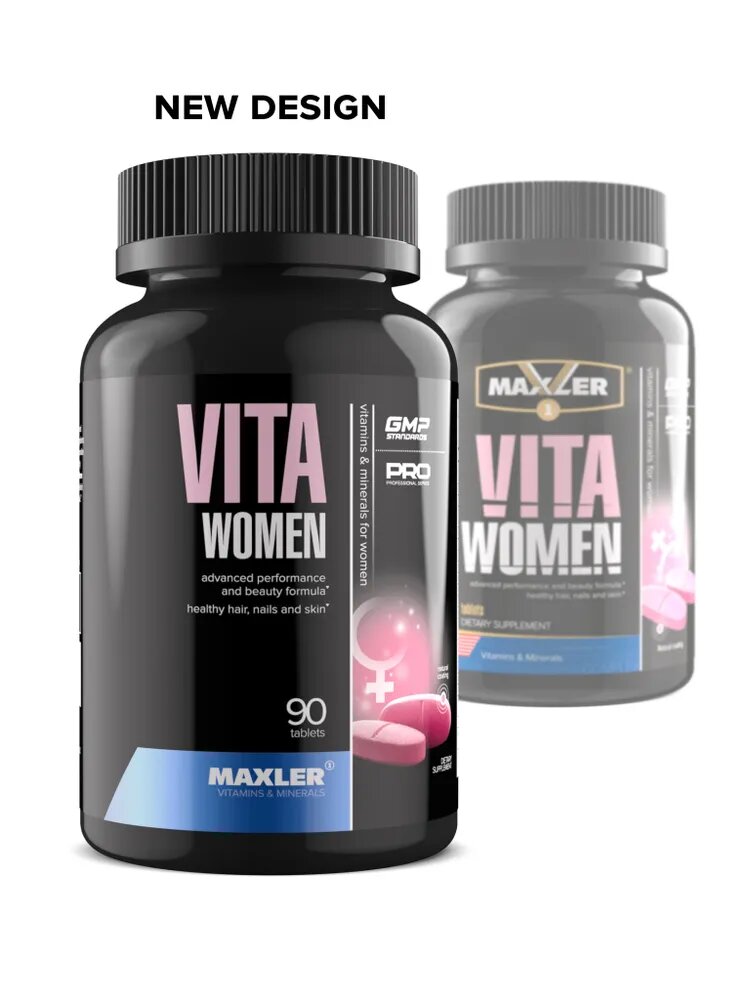 Витамины для женщин комплекс в таблетках Maxler VitaWomen 90 шт. (1 банка)