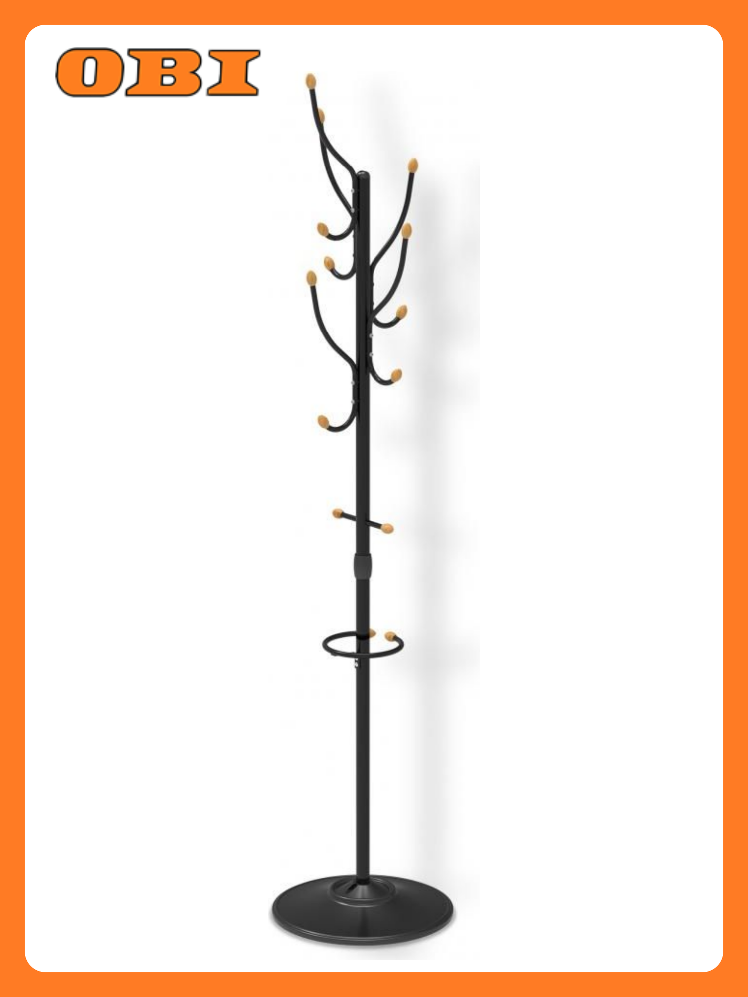 Вешалка Nika, для верхней одежды, напольная, металл, черная, 39 см x 39 см