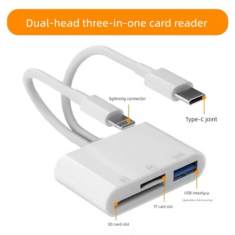Универсальный считыватель карт для мобильных телефонов, совместимый с Android и Apple, адаптер OTG для подключения