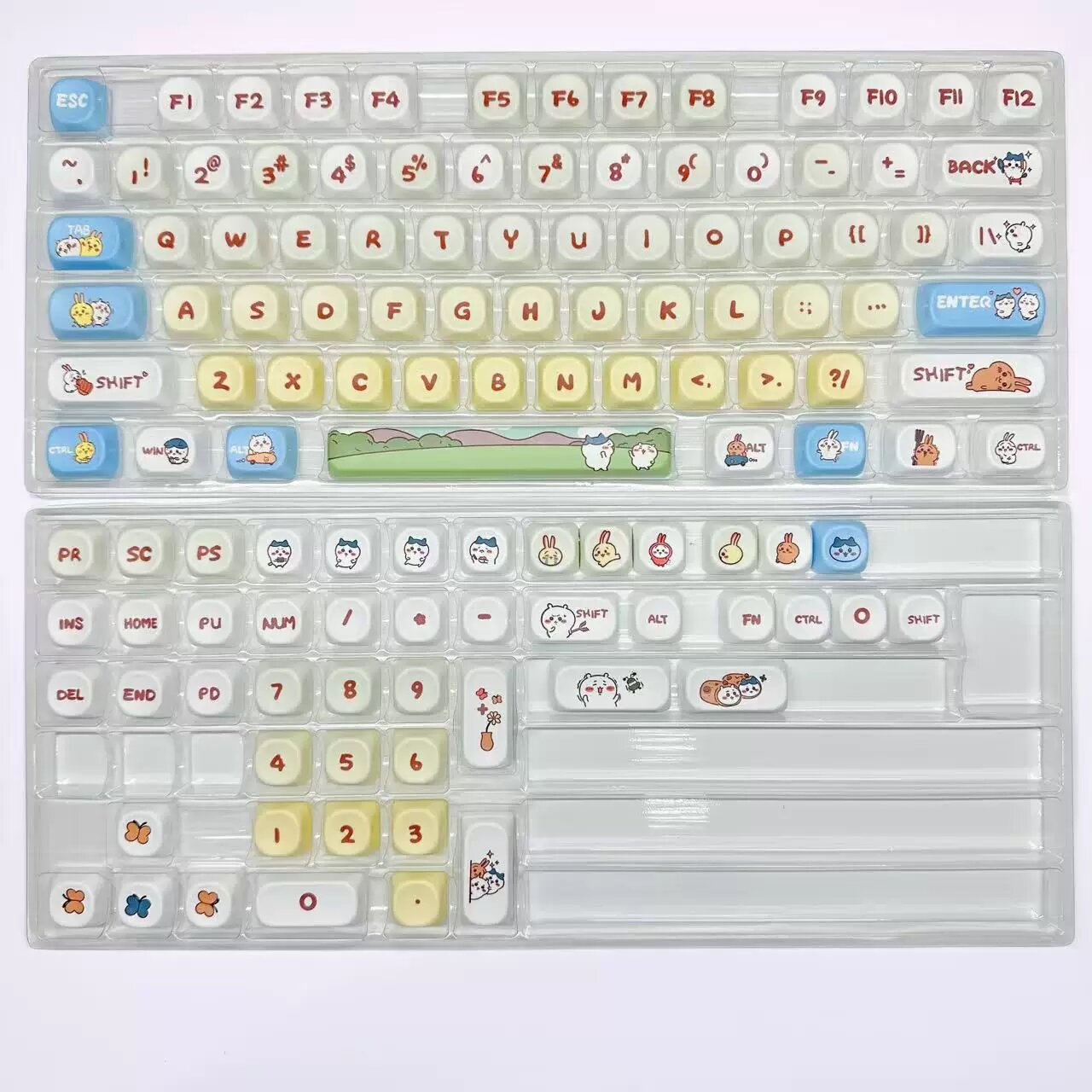 Кастомные кейкапы для механической клавиатуры PBT с сублимационной печатью, высокопрофильные, с дизайном Куроми и