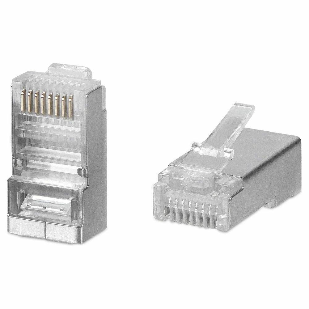 Коннектор для одножильного и многожильного кабеля для проводников с толщиной Cabeus 8P8C-SH