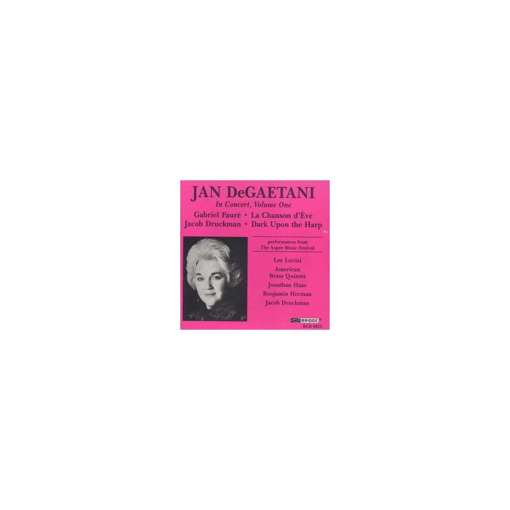 Диск Jan de Gaetani - In Concert Vol.1 (1 CD)