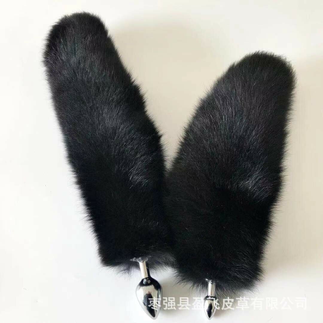 Черная лисья с хвостом анальная пробка для женского заднего двора съемная металлическая пробка для взрослых