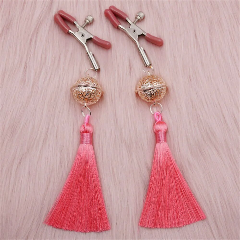 1 пара металлические колокольчики зажимы для сосков с кисточкой SM кольцо для сосков флирт 1