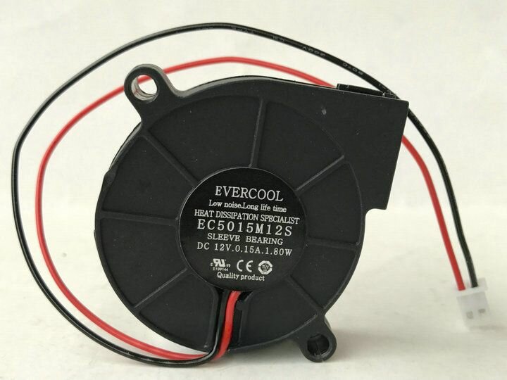 EVERCOOL EC5015M12S 12V 0.15A 1.80W 2-проводной турбовентиляторный вентилятор