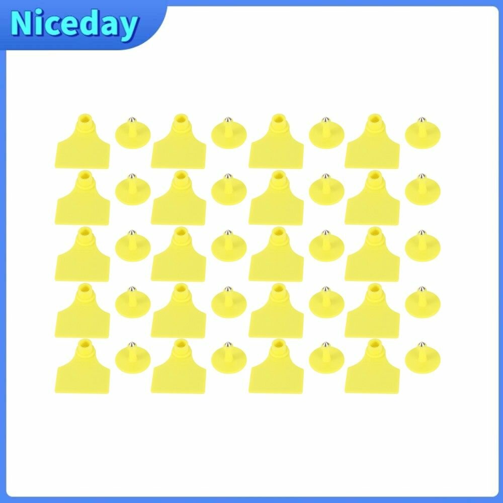 20 комплектов пустых ушных бирок для скота (козы, овцы, КРС), размер 5,1x4,3 см