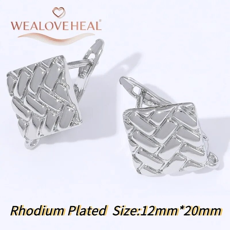 WEALOVEHEAL швензы для сережек, Родий, 2 пары, 12mm*20mm