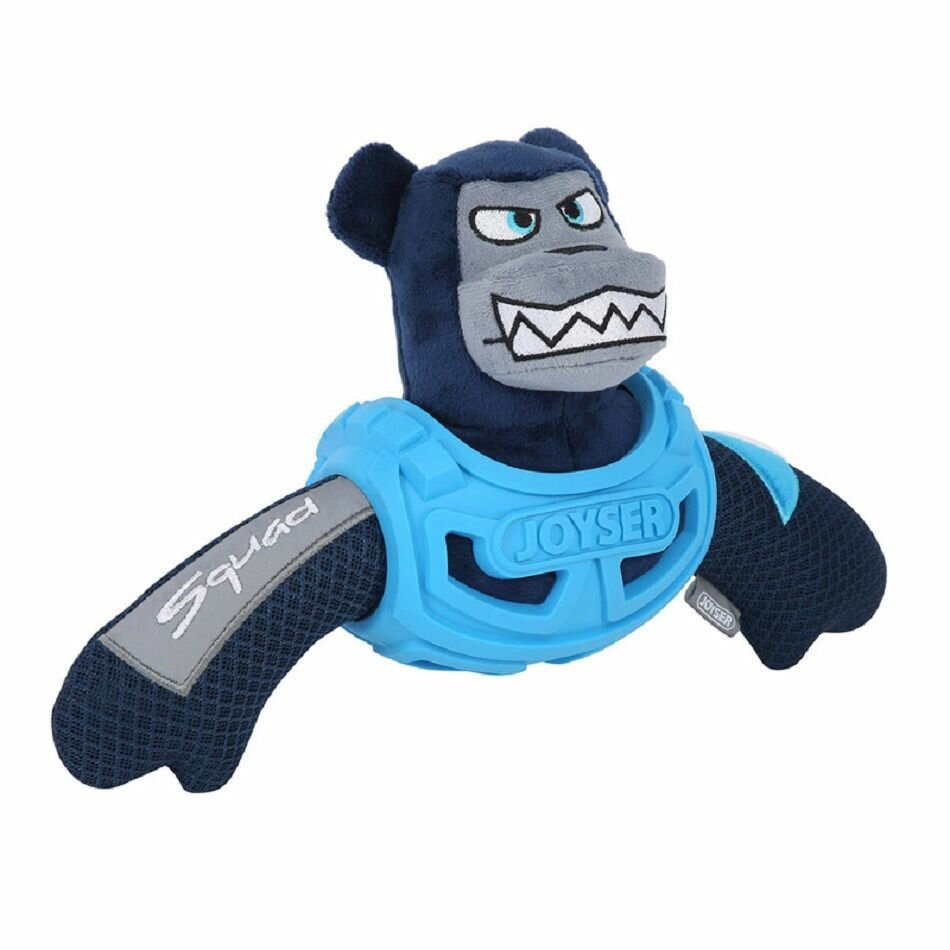 Игрушка для собак JOYSER Squad Медведь J-Bear в броне с пищалкой M/L голубой, 32 см, 7006J