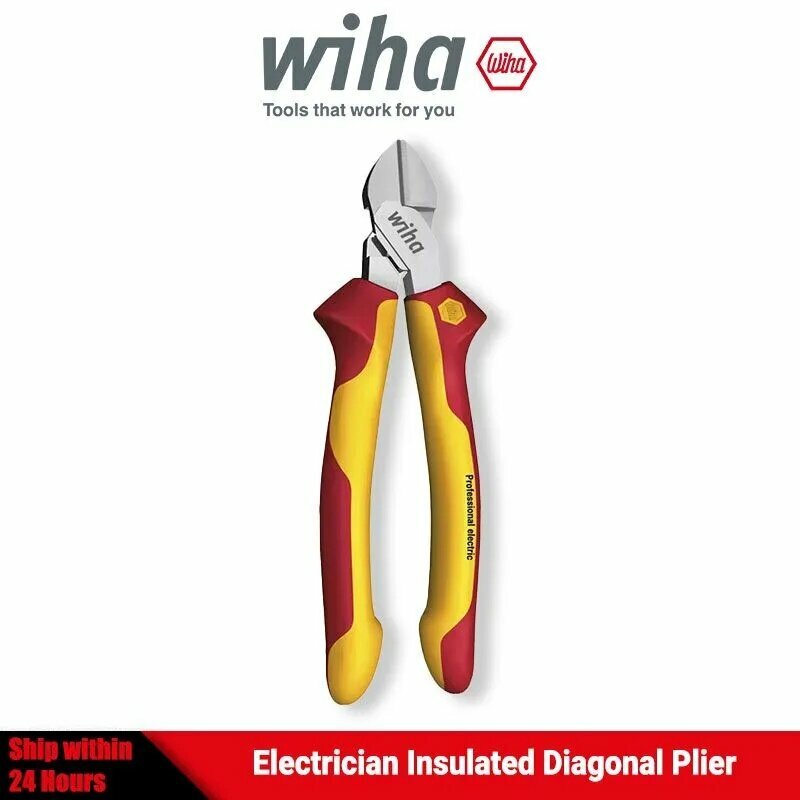 Wiha 43335 Диагональные плоскогубцы 1000В VDE, изолированные, с полуциркульной головкой, электрорезак с динамическим шарниром, 160 мм