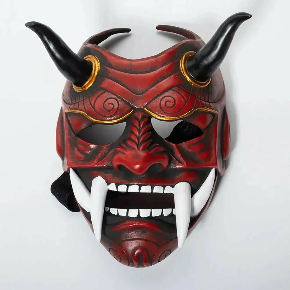 Маска японская демона Они, самурая на halloween, на Хэллоуин, маскарад, праздник, вечеринку, косплей