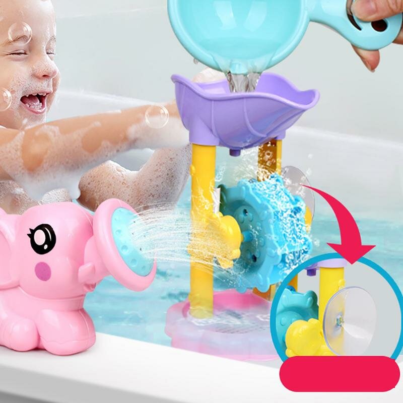 Мультфильм Новорожденный Струя Водяное колесо Совок Детская игрушка для ванны Лейка Капельный горшок Душ Кит Распылитель Слон