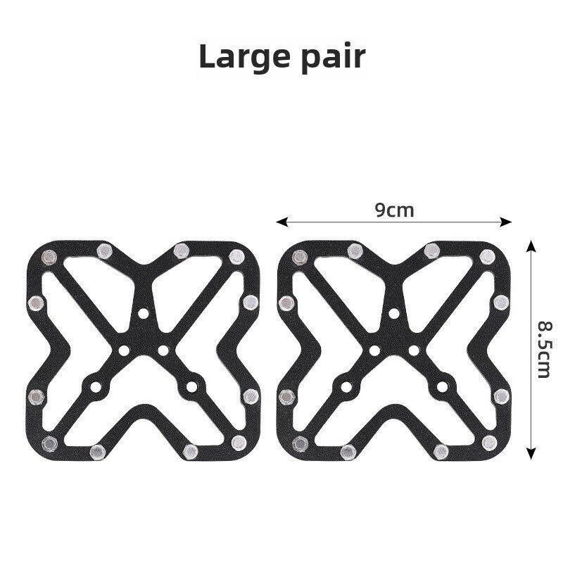 Lock pedal turn flat bicycle pedal quick release lock plate lock shoe conversion pedal deck road mountain bike Universal(Black large, Free size)