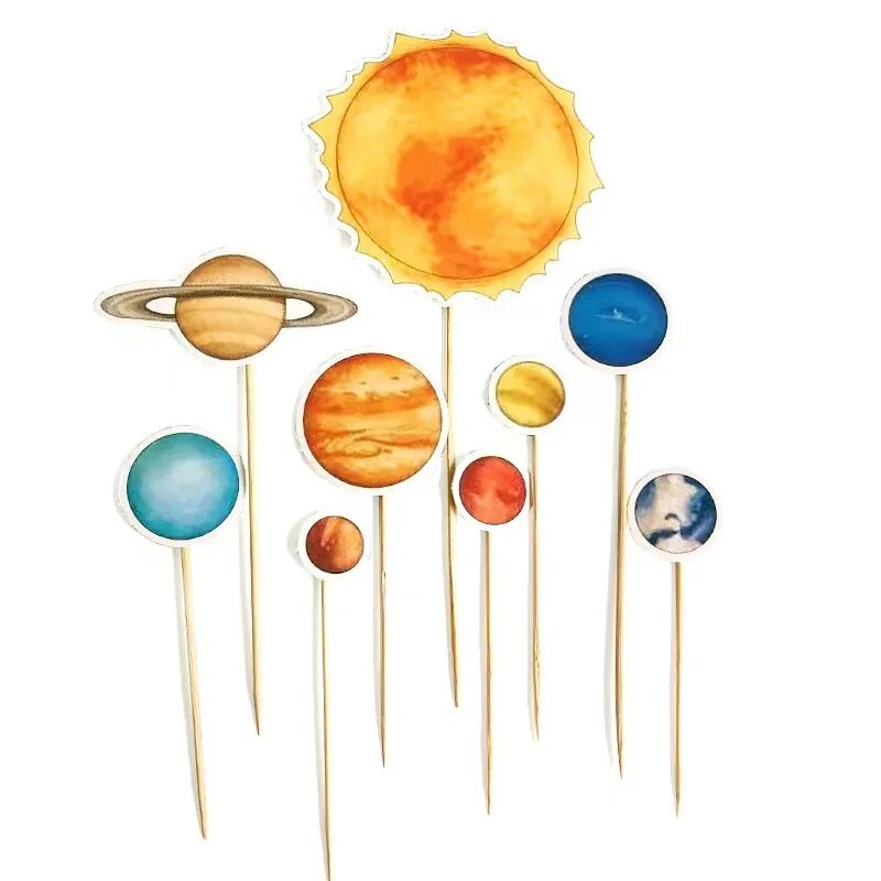 Космос астронавт Космос Торт Топперы ракета планеты торт украшения забавные украшения для дня рождения DIY торт украшение набор