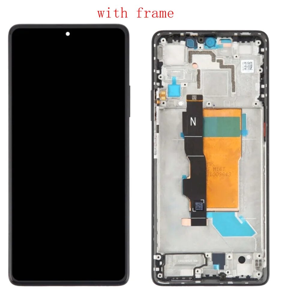 Amoled для xiaomi Poco f5, ЖК-экран, дигитайзер сенсорного экрана, рамка, полная with silver frame