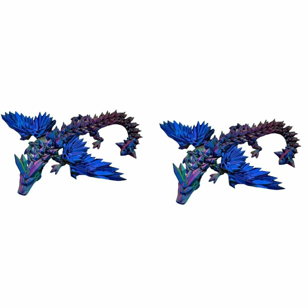 2 3D-печатных украшения с летающим драконом-ослепительный цвет