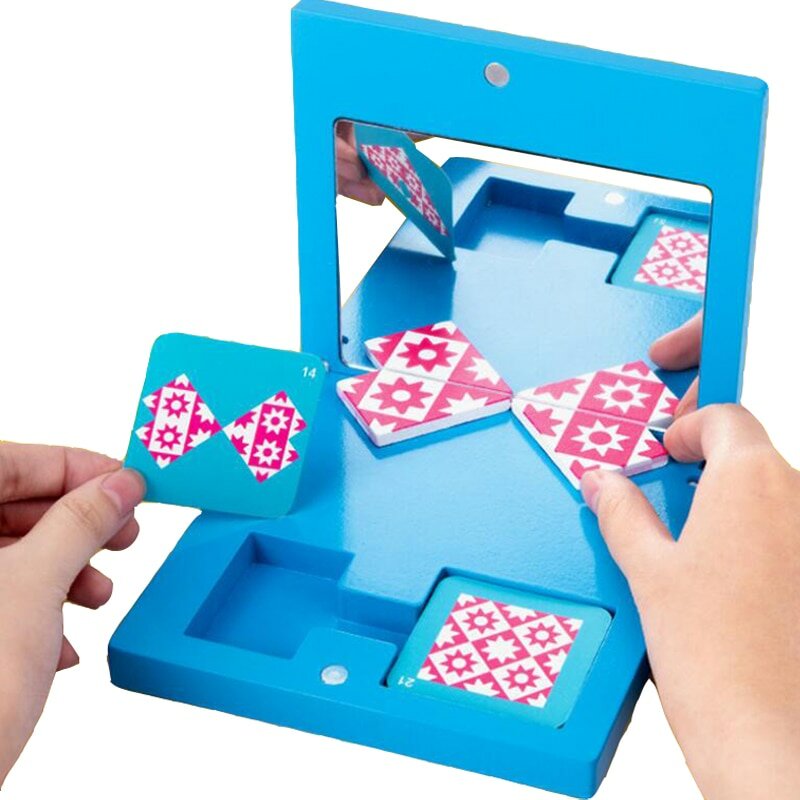 Образовательная деревянная игрушка зеркальное изображение головоломка дети дети образовательная чувство игрушка детский сад учебный урок головоломка (синий)