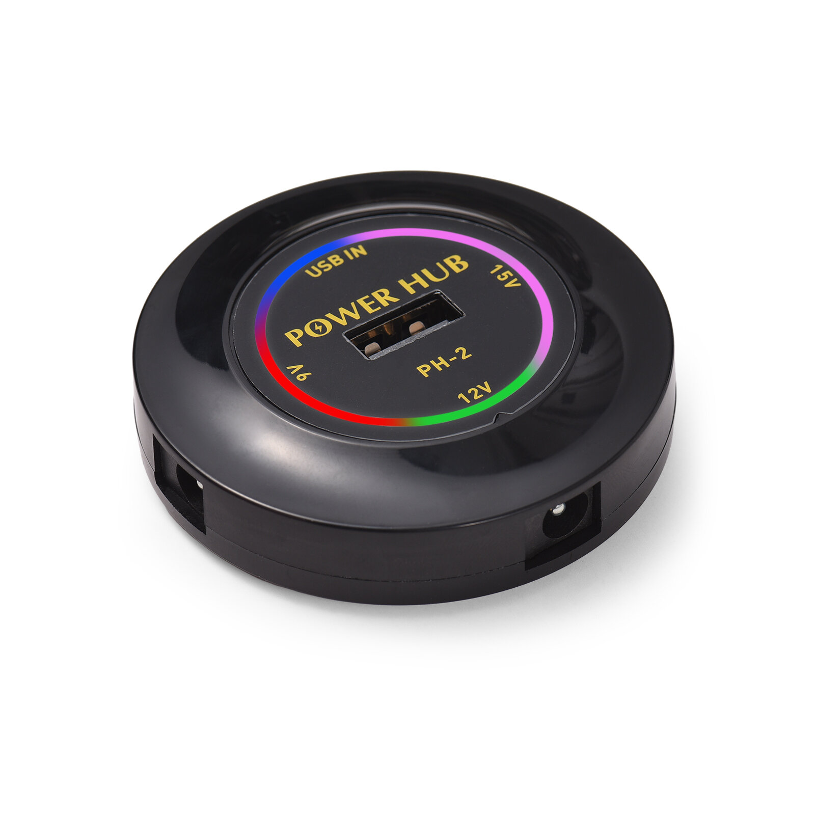 Mini Effector Power Supply 3 Channels Output 9V12V15V Black 6*1.5cm 27g Music Instrument Effector Power Supply Synchronous Output with Independent Short Circuit Protection Power HUB USB Type-C