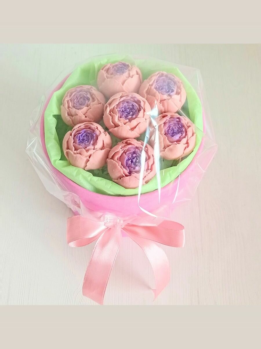 ТД НебыковА Сладкий букет из конфет шоколадные пионы в коробке, 7 шт