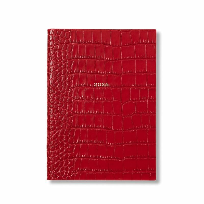 Smythson Ежедневник 2026 Soho Weekly Diary in Mara, Red