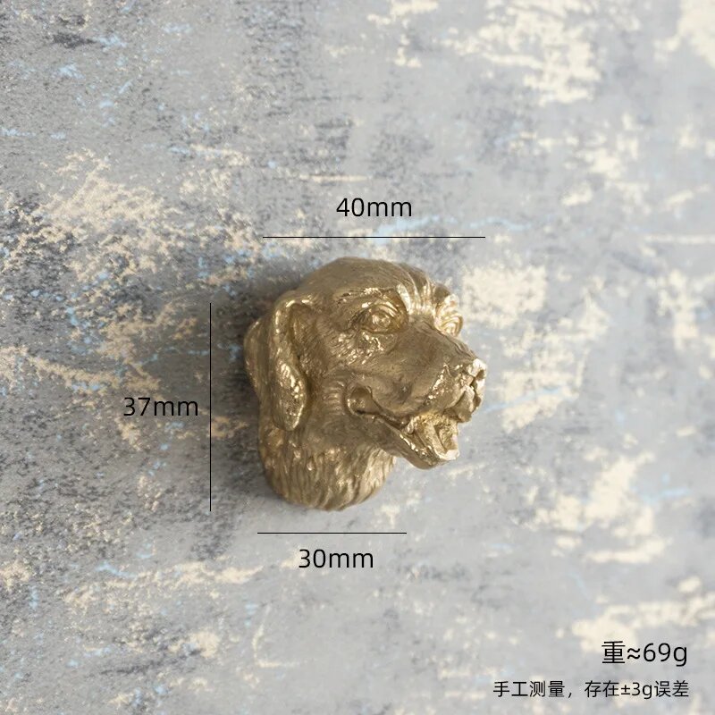 Латунные ручки в форме головы животных Dog head