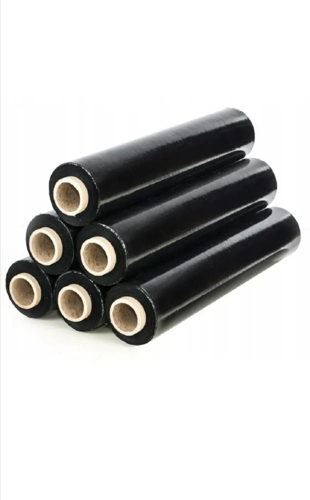 Стрейч-пленка черного цвета для упаковки первый сорт, 23 мкм, 50 см, 190 м, вес рулона 2 кг нетто, упаковке 6 шт