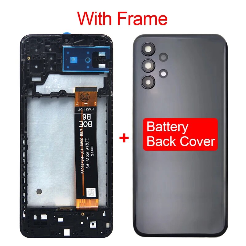 6,6 "A13 4G A135F A135U ЖК-дисплей для Samsung Galaxy A13 A137F SM-A137F/DS Дисплей Сенсорный экран Дигитайзер в сборе Запасные части Black Frame Cover