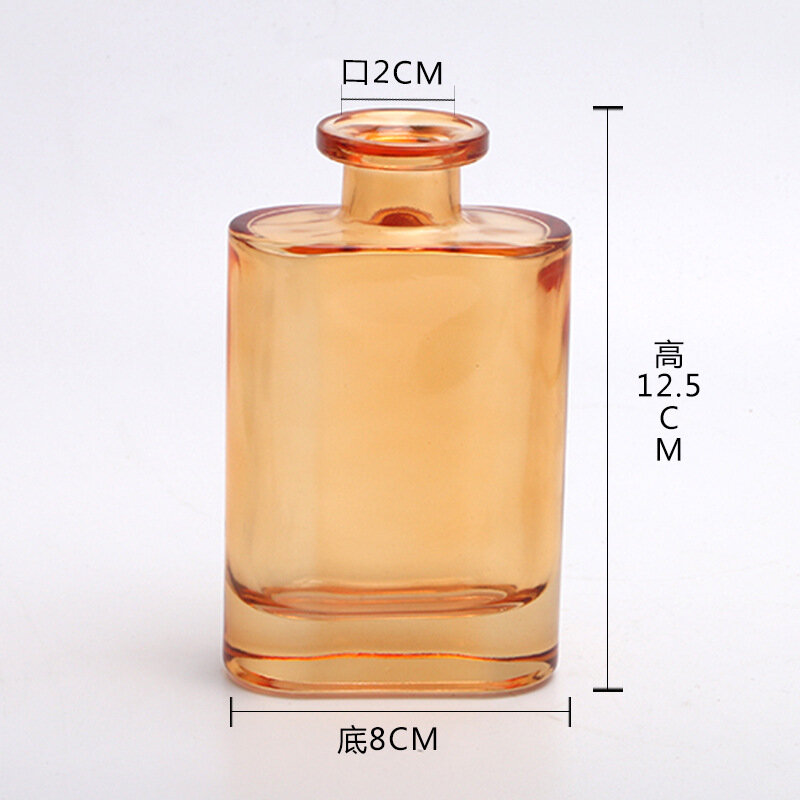 Миниатюрная стеклянная ваза хендкрафт декор для рабочего стола прозрачная для букета небольшая ваза для гостиной декор JR106 плоская овальная янтарная цветовая ваза северного дизайна