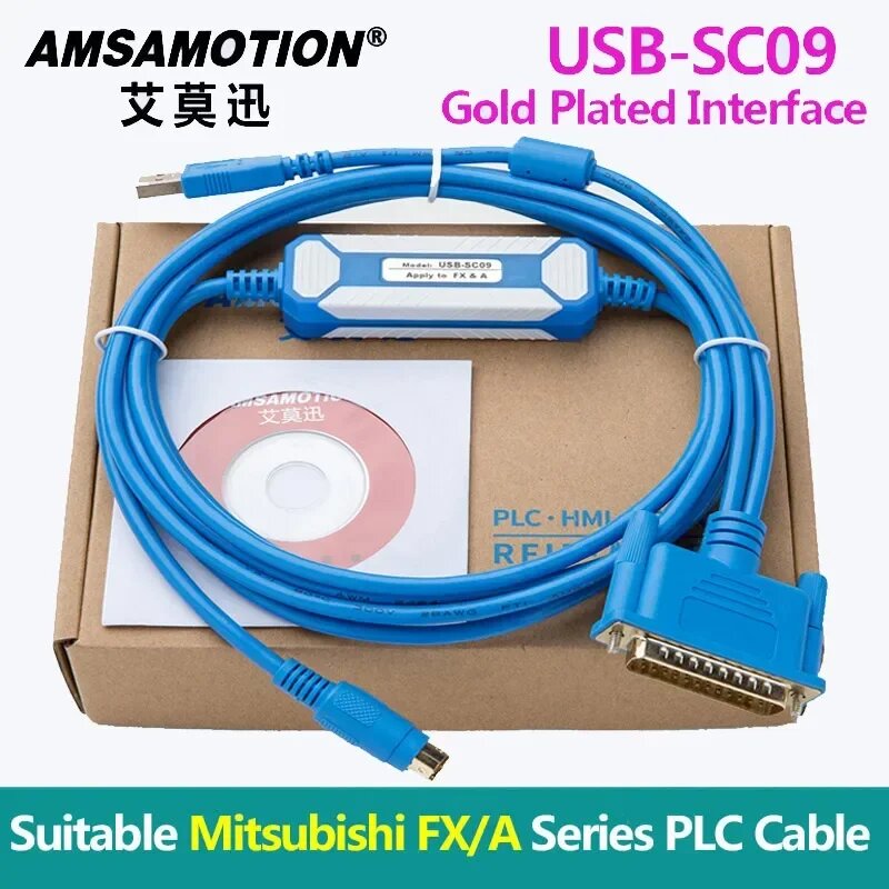 USB-SC09 + Встроенный кабель программирования микросхемы для Mitsubishi FX и A Series PLC