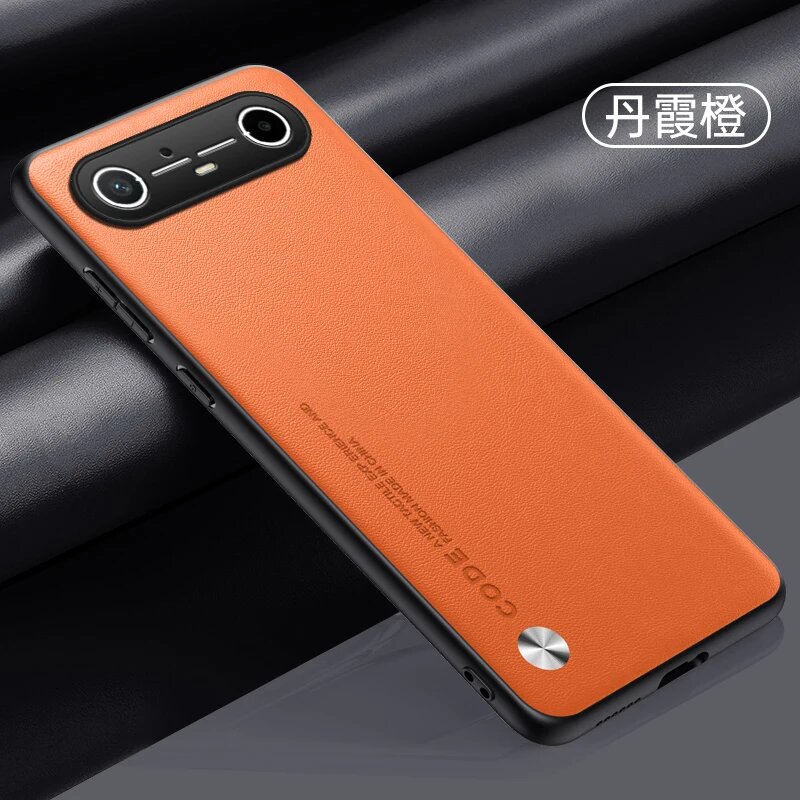Оранжевый чехол для Tecno Spark Slim из искусственной кожи