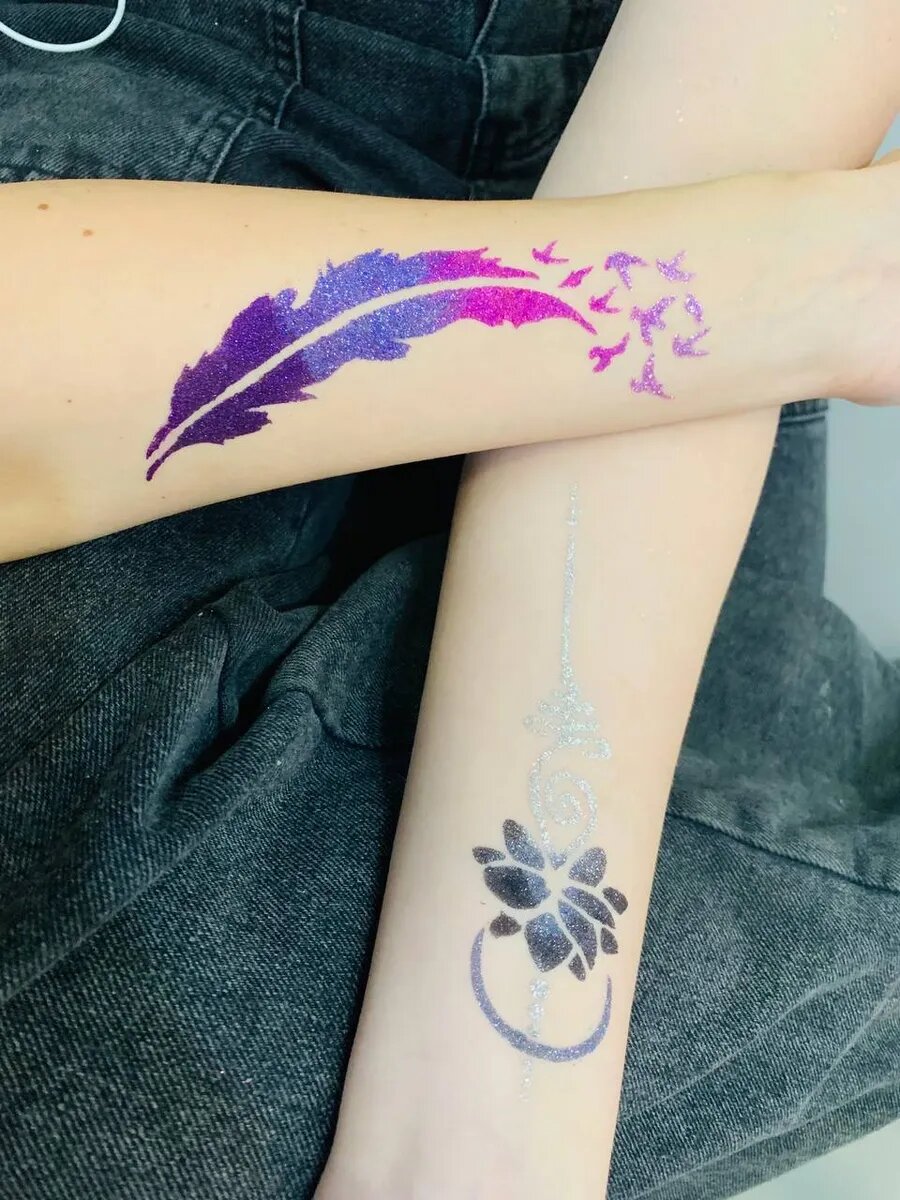 Трафареты большие блеск татуировки