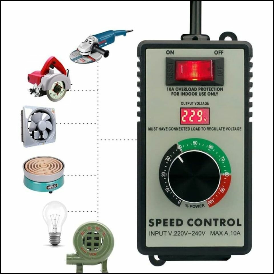 Регулятор мощности 4000Вт 220В диммер, регулятор оборотов двигателя, болгарки, мощности вентилятора, освещения, нагревателей