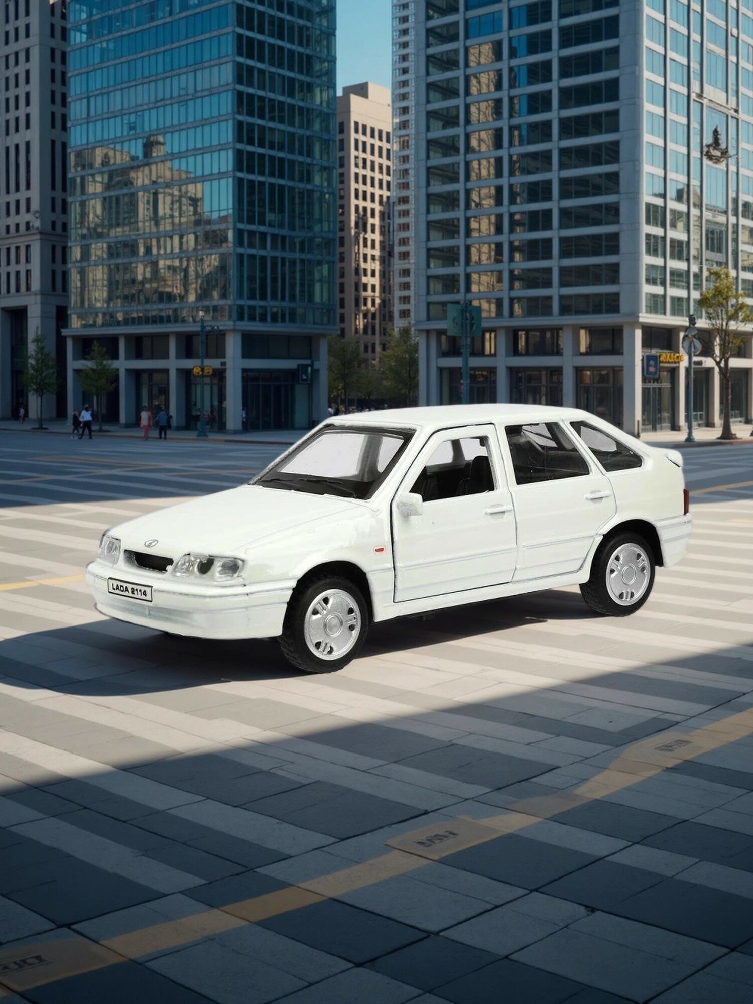 Машинка металлическая инерционная Технопарк LADA -2114 "SAMARA" 12 см, белая