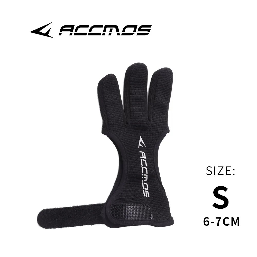 ACCMOS перчатки для стрельбы из лука 3 пальца черные S