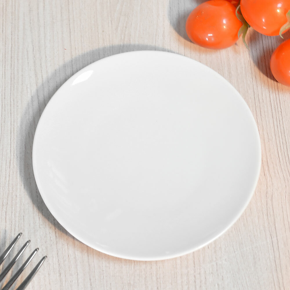 Тарелка фарфоровая 125мм, форма универсал, белая, серия "HoReCa"