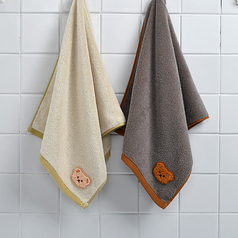 Jielia 210012 Полотенце из чистого хлопка с мультяшной вышивкой Мягкое и удобное домашнее полотенце для умывания лица