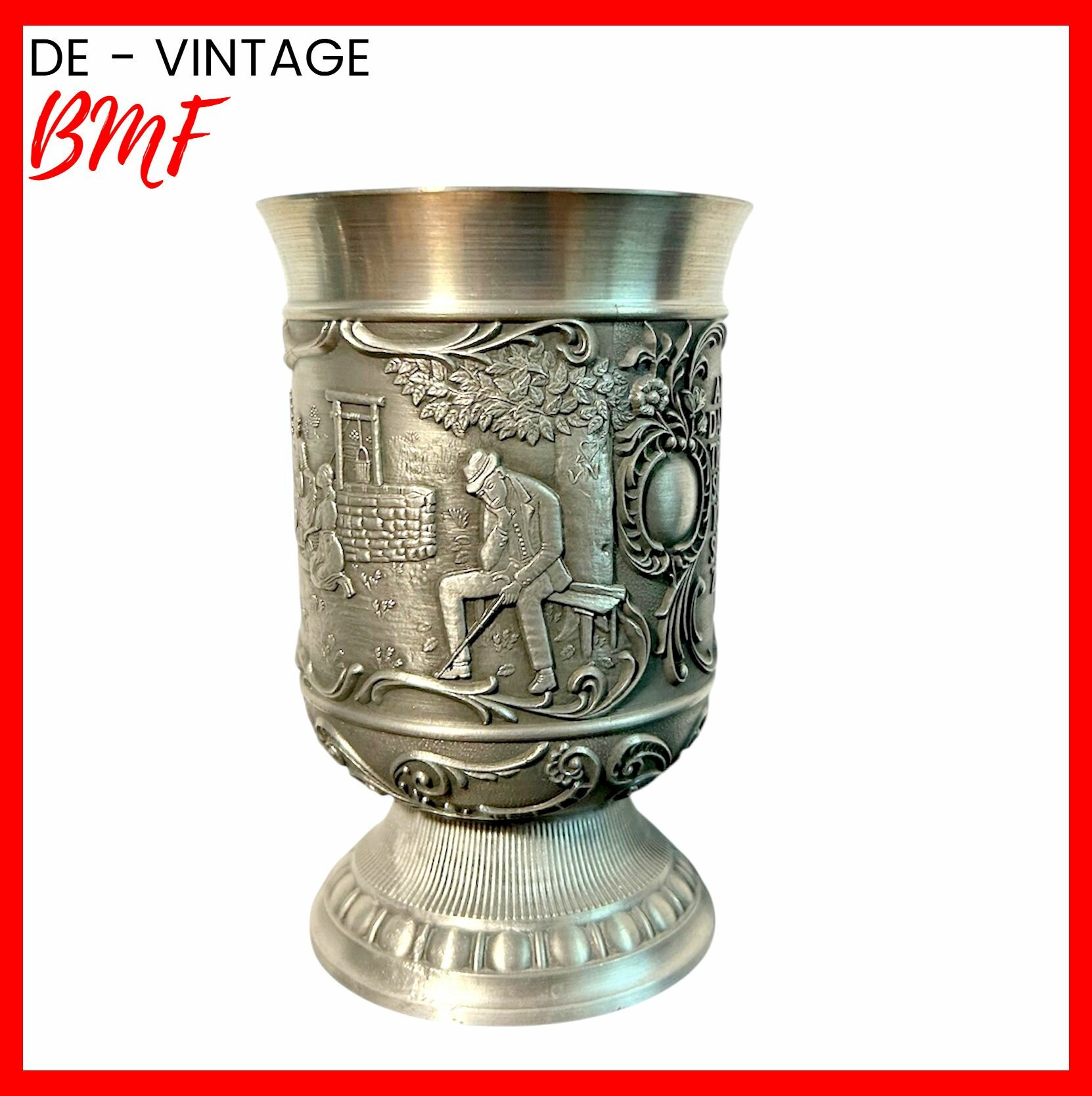 Рюмка У колодца, олово BMF, винтаж. Германия