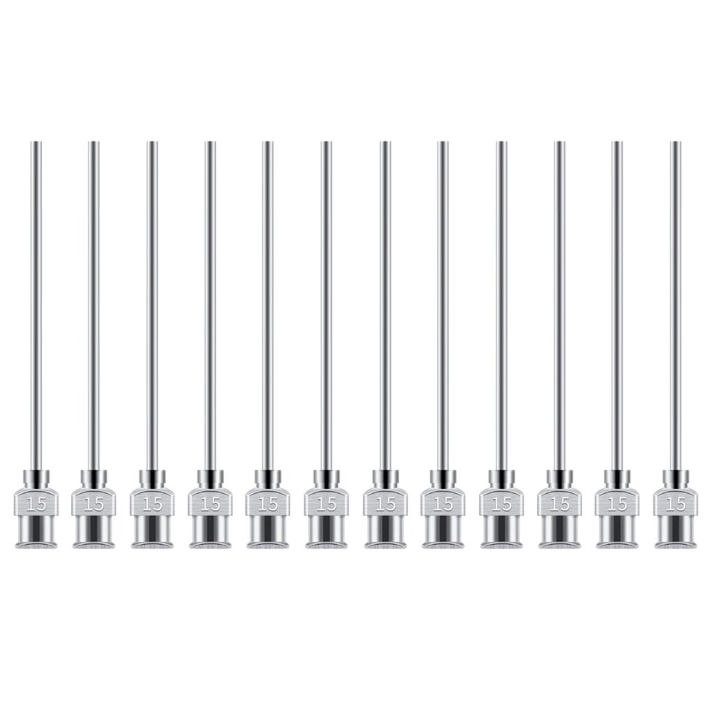 Упаковка из 12 точных дозирующих игл из нержавеющей стали длиной 50 мм для плавного и точного нанесения клея при выполнении сложных задач