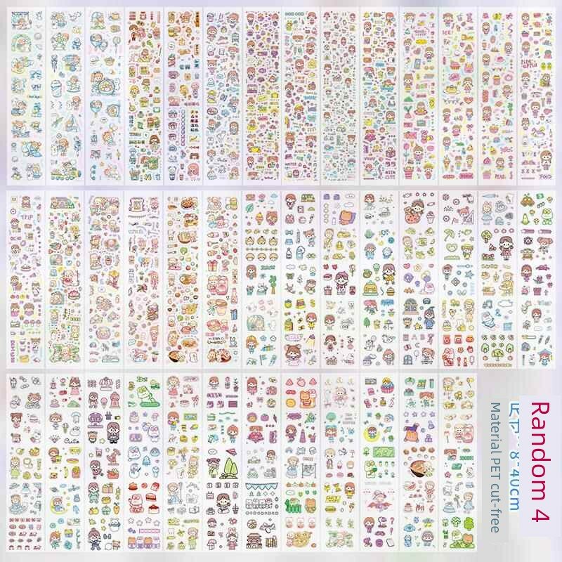 Тысяча уникальных наклеек для журналов, наклейки для детей и девочек, длинные полосатые наклейки, украшения для детей.