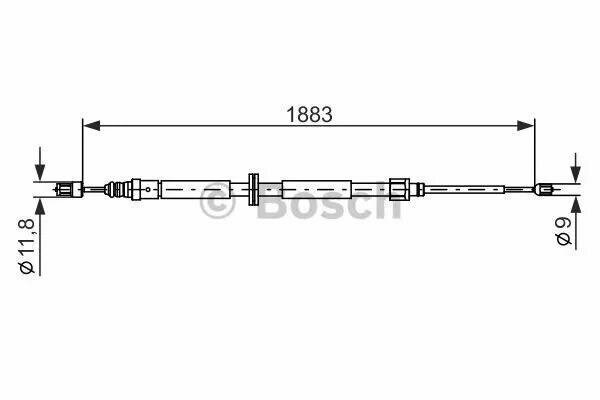 Трос ручного тормоза BOSCH 1987482302 левый, Renault Megane III 08-