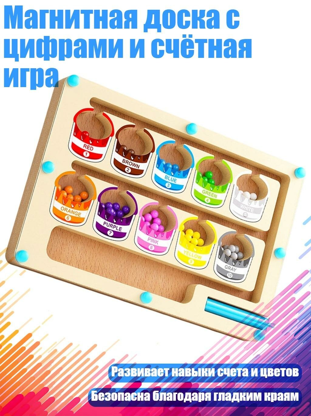 Магнитная доска с цифрами и счётная игра, Новое ведро для краски bea