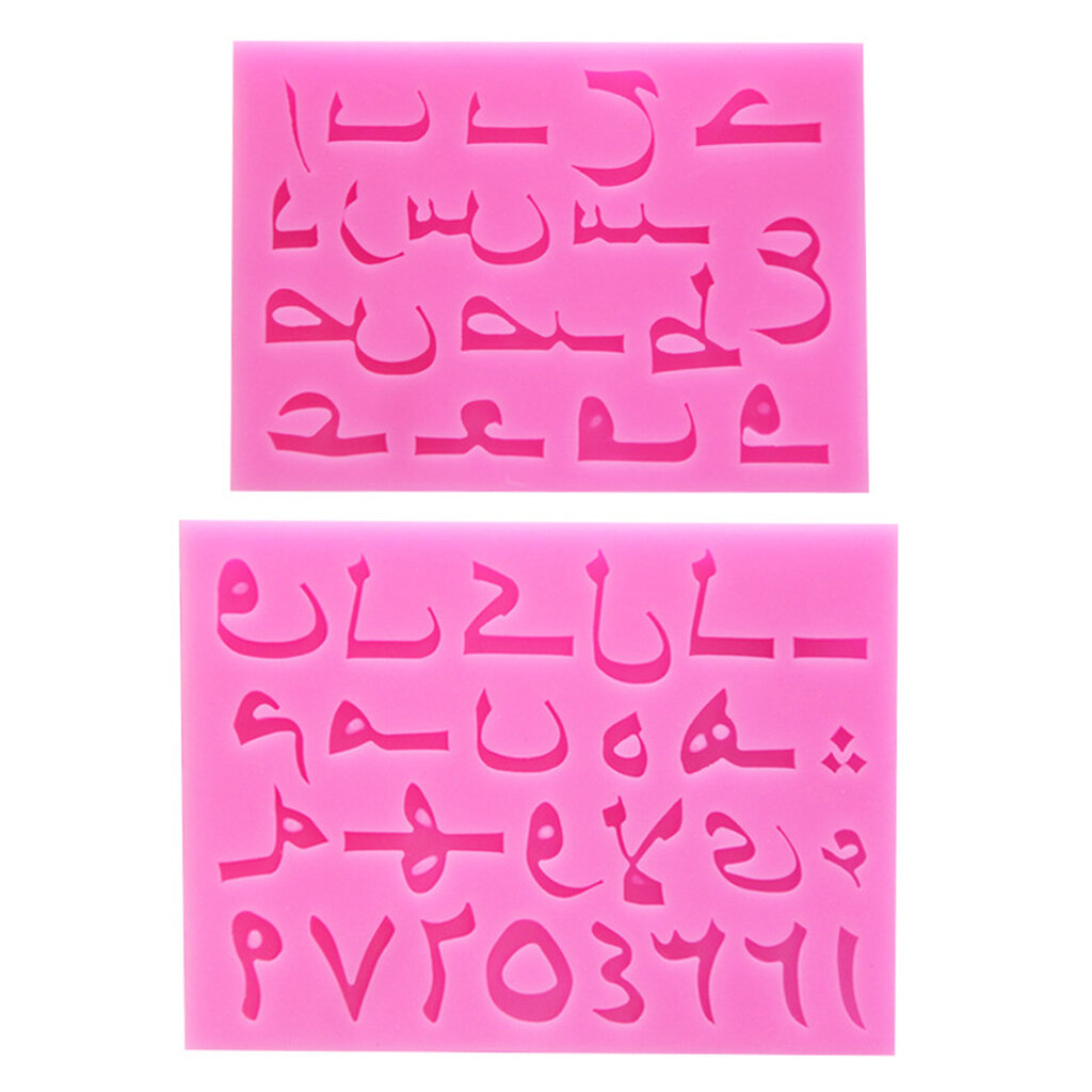 2шт Силиконовые арабские буквы, номер алфавита, форма для литья смолы, форма для помадки
