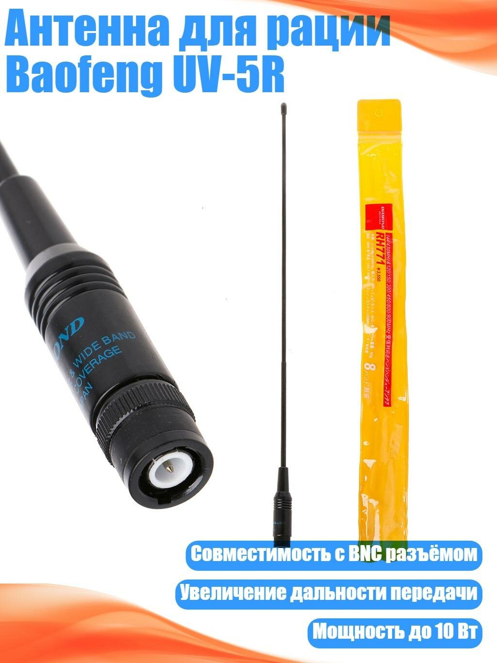 Антенна для рации Baofeng UV-5R, Черный