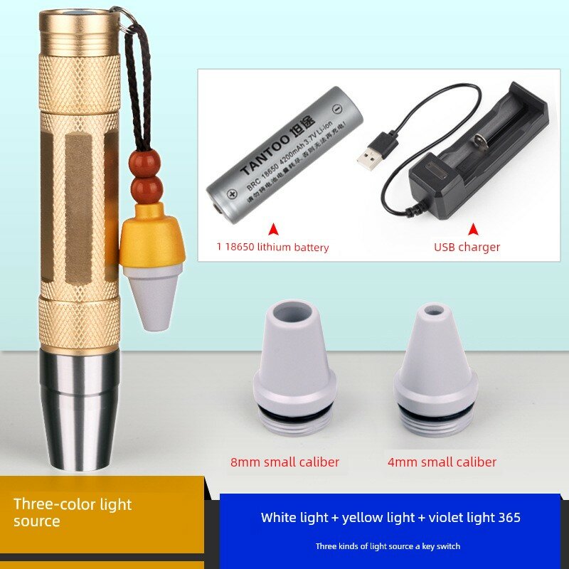 Специальный фонарик для идентификации нефрита, четыре источника света, фонарик сильного света, нефрит, нефрит,