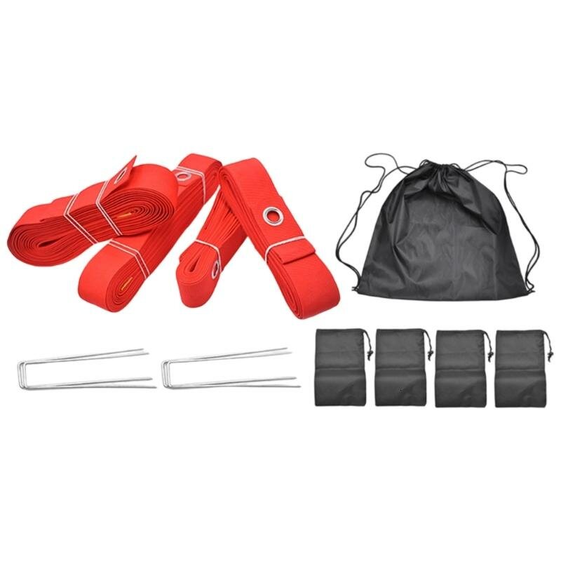 Комплект линий для пляжного волейбола с гвоздями, красный