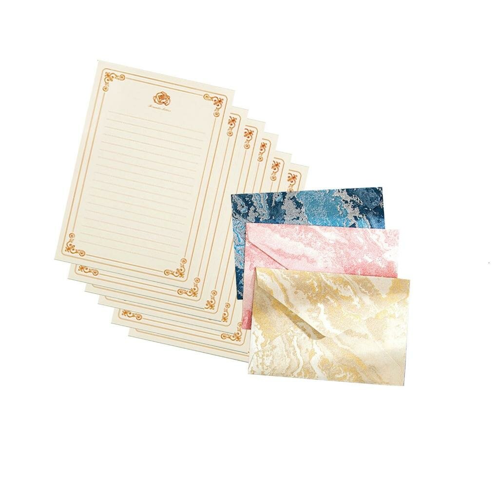 Набор бумаги для писем и конвертов, светлый цвет