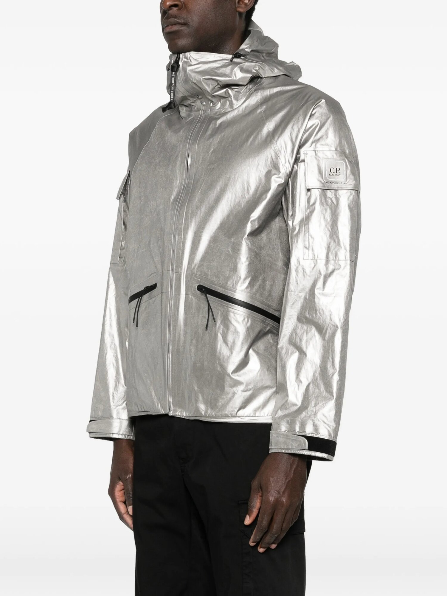 Куртка C.P. COMPANY Hooded pocket jacket, размер M, Silver — фото 1