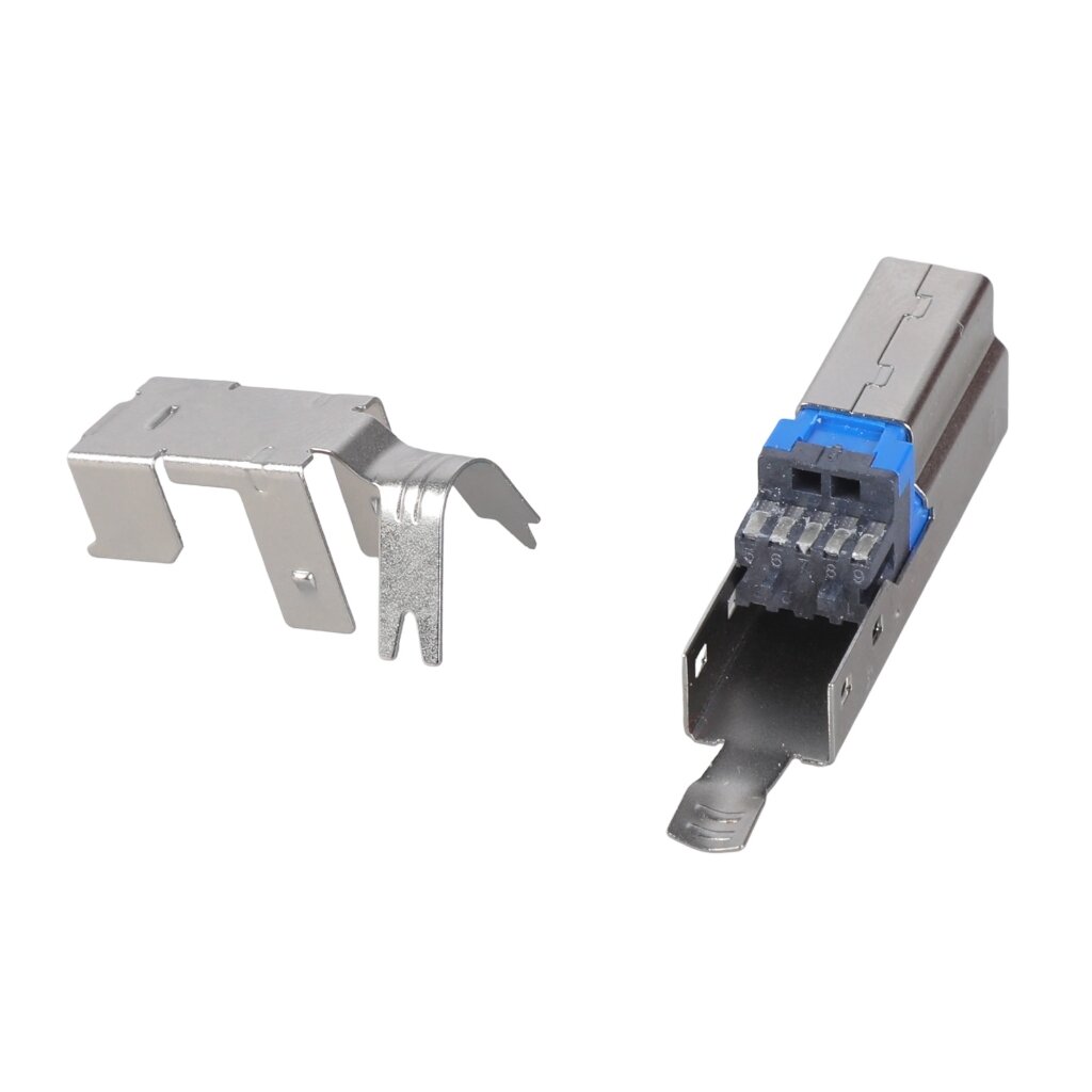 USB B Тип B Штекерные Разъемы Корпус Из Алюминиевого Сплава для DIY и Ремонта Принтера Кабель для Передачи данных Отверстие для провода 6 мм