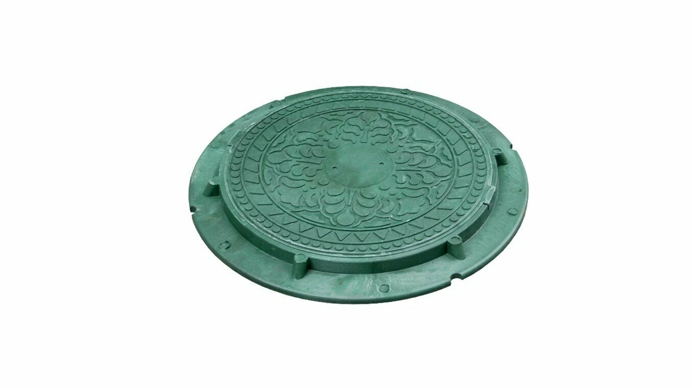 Люк полимерно-песчаный газонный легкий для смотровых колодцев 730х55 мм
